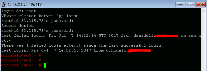 Reset VMware VCenter Root Password